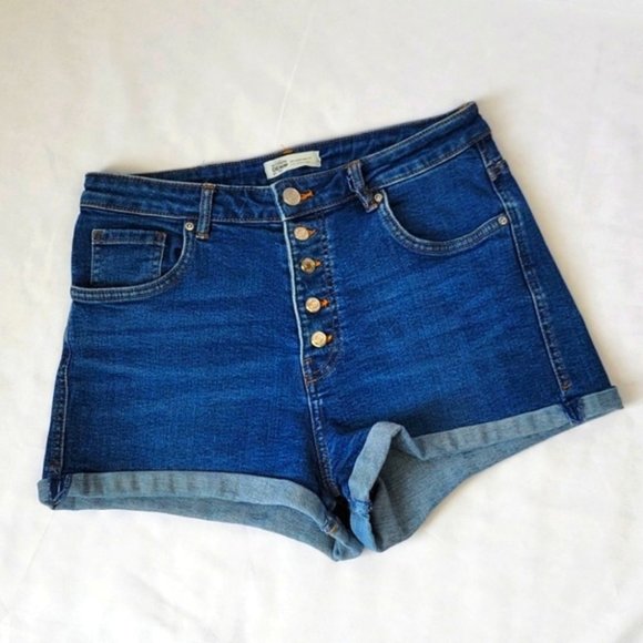 Zara | Shorts | Zara Authentic Denim By Trf Hi Rise Button Fly Jean ...